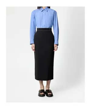 TOD'S Belt Loop Midi Skirt With Slanted Pocket