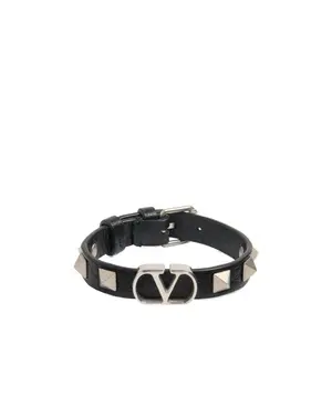 Valentino Garavani Vlogo Signature Buckled Bracelet - Black