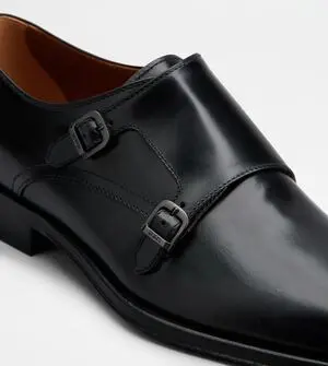 TOD'S Double Strap Leather Monk Shoes