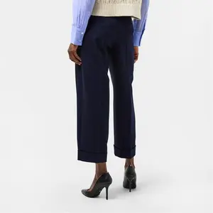 Max Mara High Waisted Pleated Casual Trousers - Black