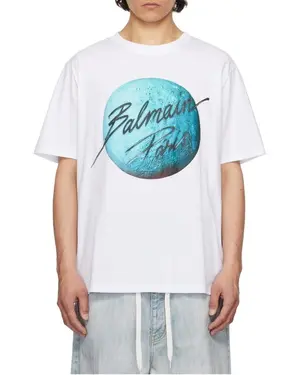 Balmain Graphic Printed Crewneck T-shirt
