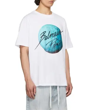 Balmain Graphic Printed Crewneck T-shirt