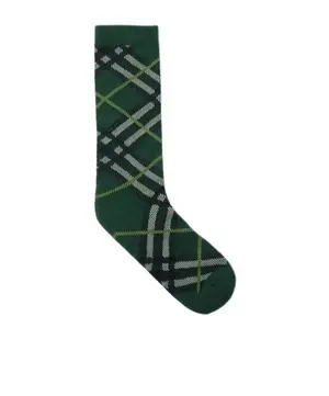 Burberry Check Cotton Blend Socks - Green