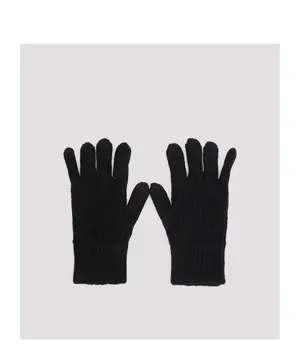 Prada Triangle Logo Ribbed Gloves