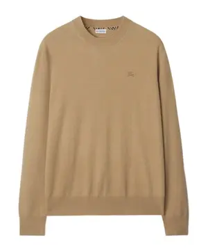 Burberry Ekd Embroidered Knitted Jumper - Flax