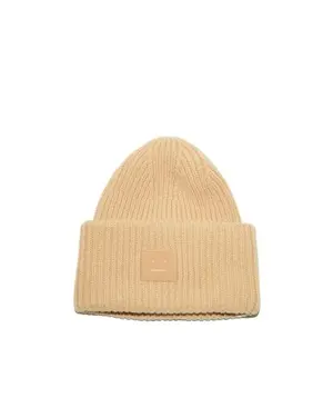 Acne Studios Logo Patch Knitted Beanie - Nude