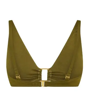 Ralph Lauren Ring Front Halter Bikini Top - Brown
