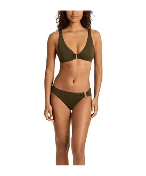 Ralph Lauren Ring Front Halter Bikini Top - Brown