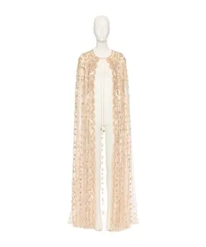Valentino Garavani Embellished Translucent Cloak - Nude