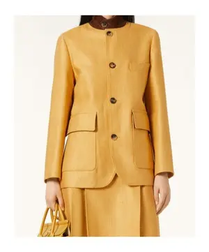 Loro Piana Long-sleeved Casual Jacket With Stand Collar And Suede Trim