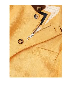 Loro Piana Long-sleeved Casual Jacket With Stand Collar And Suede Trim