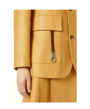 Loro Piana Long-sleeved Casual Jacket With Stand Collar And Suede Trim