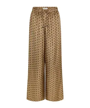 Max Mara Wide Leg Graphic Print Pants - Brown