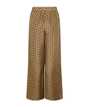 Max Mara Wide Leg Graphic Print Pants - Brown