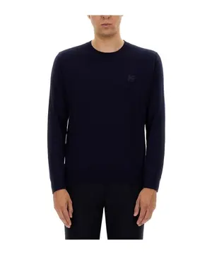 Etro Pegasus Embroidered Crewneck Sweatshirt - Black