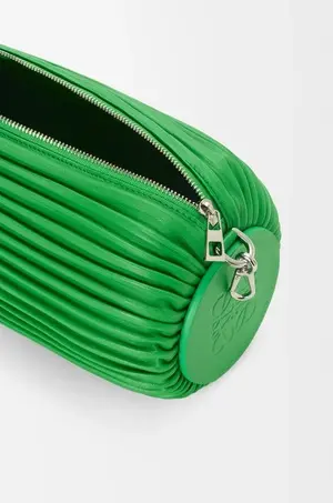 Loewe Bracelet Pouch In Pleated Nappa Lambskin - Clover Green