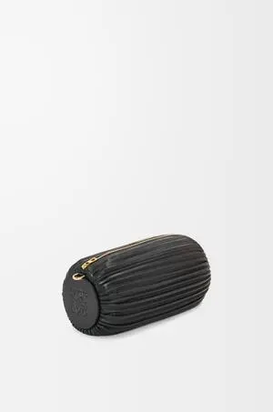 Loewe Bracelet Pouch In Pleated Nappa Lambskin - Black