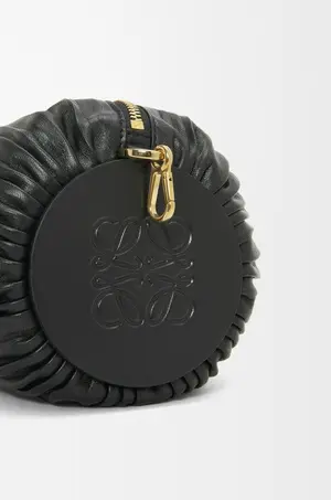 Loewe Bracelet Pouch In Pleated Nappa Lambskin - Black