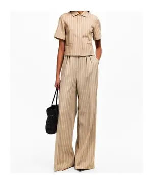 Max Mara Knitted Wide-leg Striped Trousers
