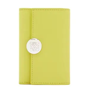 Loewe Petit Portefeuille Vertical Pebble En Cuir De Veau Nappa Brillant - Grass Green