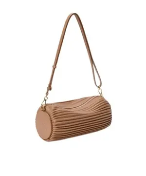 Loewe Bracelet Pouch In Pleated Nappa Lambskin - Mocha