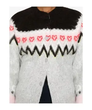 Stine Goya Graphic Intarsia Long-sleeved Cardigan