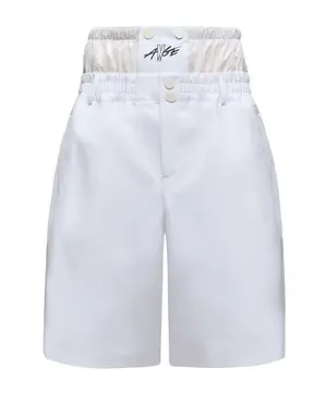 Moncler Logo Print Shorts - White