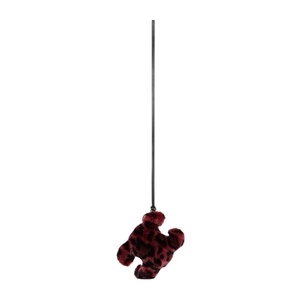 Celine Triomphe Pom-pom Keyring In Shearling And Calfskin