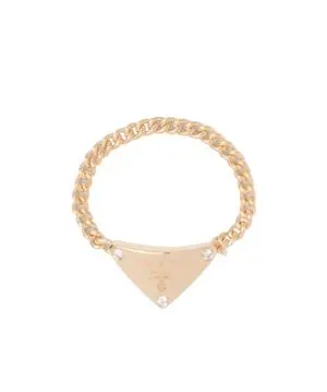 Prada Eternal Gold Chain Ring In Gold With Diamonds - Yellow