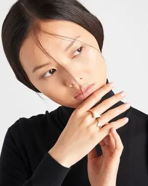 Prada Eternal Gold Chain Ring In Gold With Diamonds