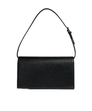 Gucci Leather Pouch With Gold-foiled Logo - Black