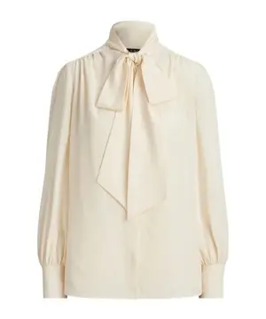 Ralph Lauren Tie-neck Blouse - Nude