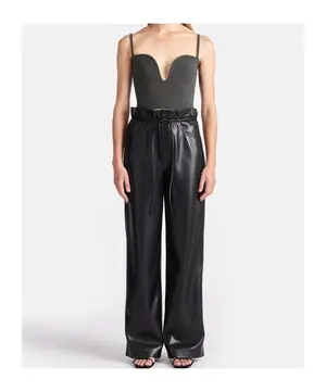 Nanushka Drawstring Wide-leg Trousers In Okobor