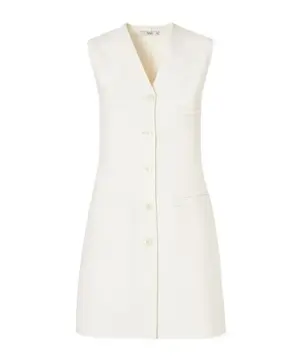 Fendi Ivory Wool Dress - White
