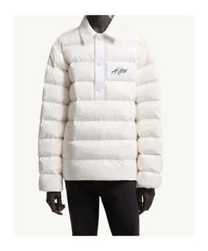 Moncler Quilted Down Jacket With Logo Print