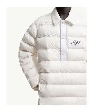 Moncler Quilted Down Jacket With Logo Print