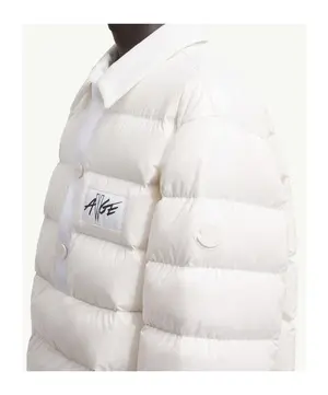 Moncler Quilted Down Jacket With Logo Print