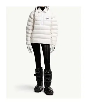 Moncler Quilted Down Jacket With Logo Print