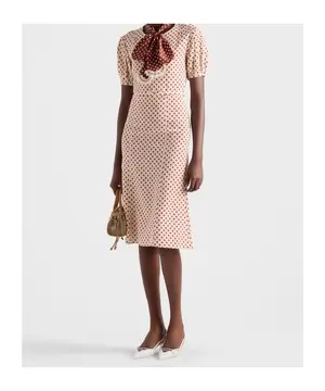 Prada Polka-dot Marocain Dress