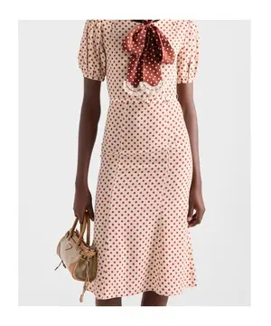 Prada Polka-dot Marocain Dress