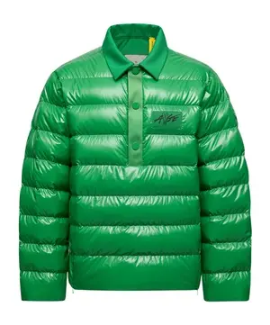 Moncler Long-sleeved Down Jacket With Logo Detail