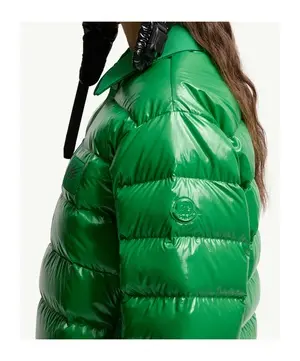 Moncler Long-sleeved Down Jacket With Logo Detail