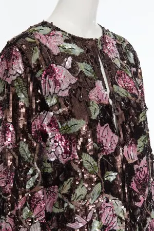 Valentino Garavani Long-sleeved Sequined Dress