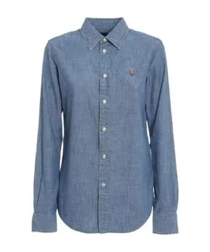 Polo Ralph Lauren Long-sleeved Embroidered Shirt - Blue