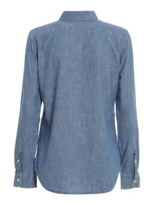 Polo Ralph Lauren Long-sleeved Embroidered Shirt - Blue