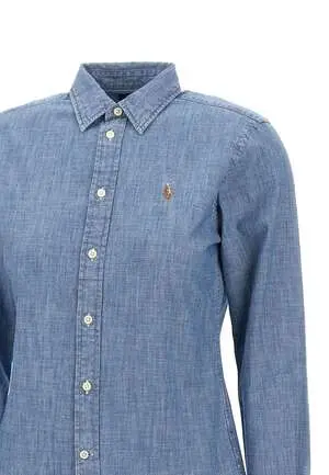 Polo Ralph Lauren Long-sleeved Embroidered Shirt - Blue
