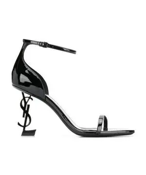 Saint Laurent Opyum Heeled Sandals With Embossed Insole - Black