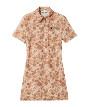 Miu Miu Stretch Fabric Mini-dress - Nude