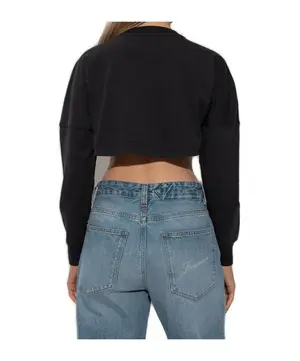 Palm Angels Curved Logo Printed Cropped Top