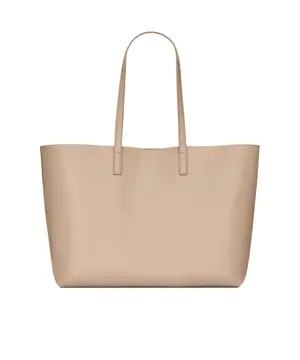 Saint Laurent Logo Detailed Top Handle Bag - Dark Beige